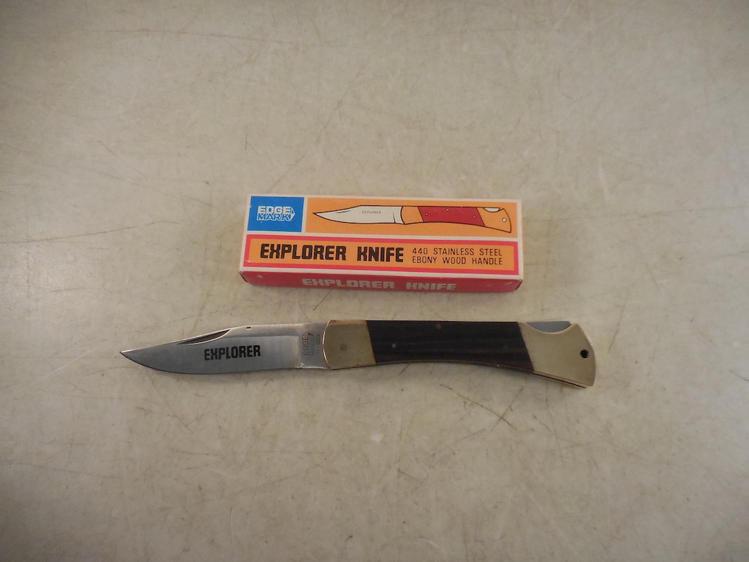 Vintage Edge Mark "explorer" Lockback Pocket Knife Japan 440 Stainless ...
