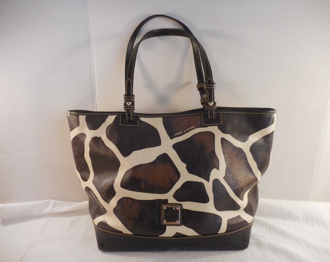 Dooney & Bourke Exotic GIRAFFE Print Leather Shoulder Tote Handbag ...