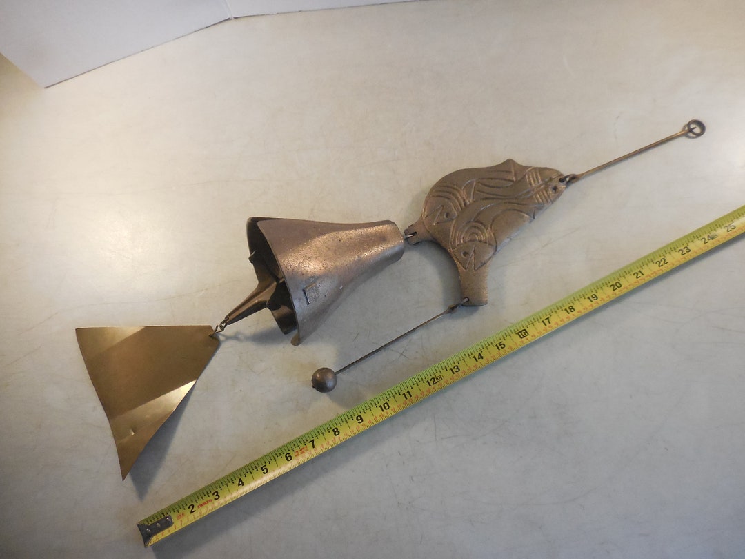 28" Soleri Arcosanti Burnished Bronze CUSTOM WIND BELL 8x5 With Chiming ...