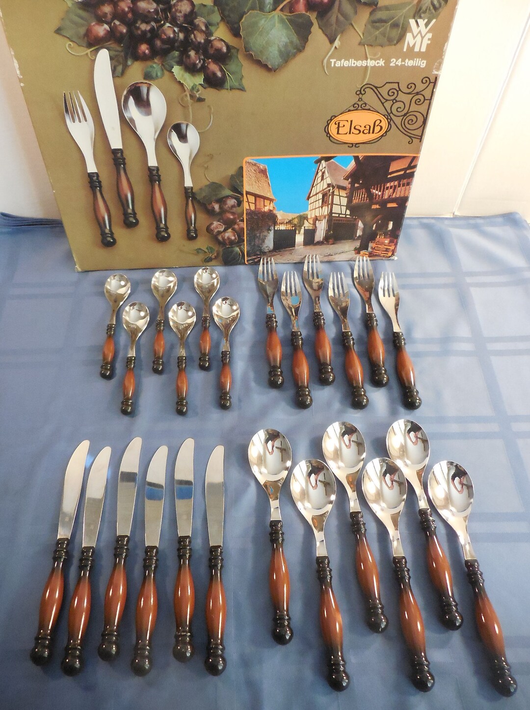 Vintage WMF Cromargan ELSAB Stainless Flatware Unique Brown Black ...