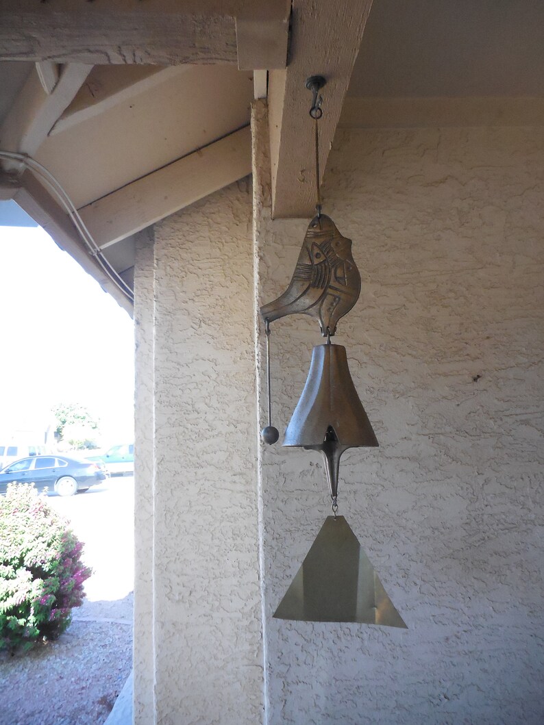 28 Soleri Arcosanti Burnished Bronze CUSTOM WIND BELL 8x5 With Chiming ...