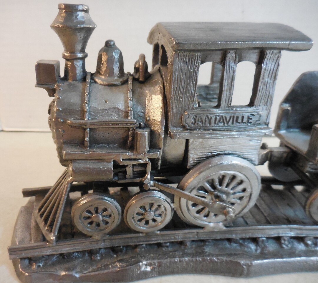 Michael Ricker Large Pewter SANTAVILLE Train Engine W/coal Car ...