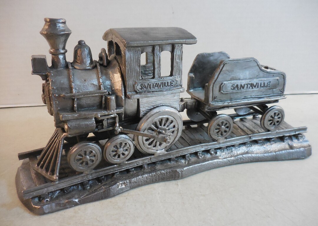 Michael Ricker Large Pewter SANTAVILLE Train Engine W/coal Car ...