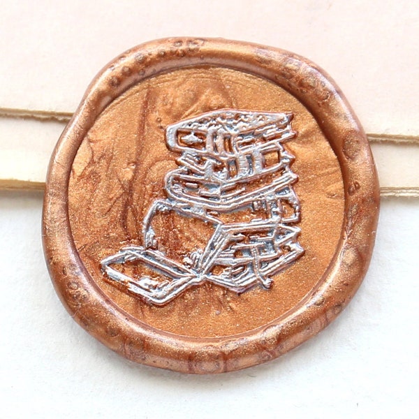 Stack of Books Stamp - Etsy