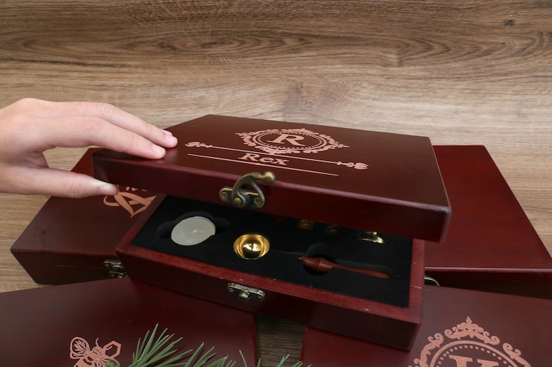 Custom Wax Seal Stamp Kit With Premium Wood Gift Box /christmas Wax ...