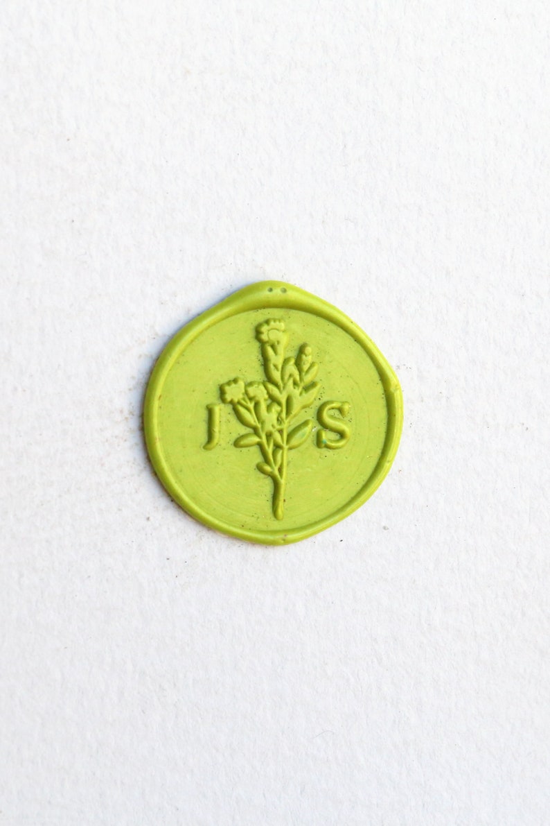 Custom Initials With Flower Wedding Wax Seal Stamp, Personalized ...