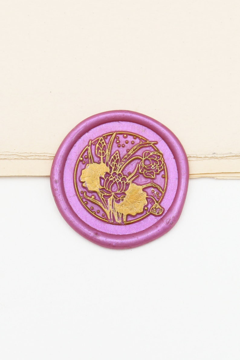 Lotus With Snow Wax Seal Stamp /journal Decor Wax Seal Stamp/ - Etsy