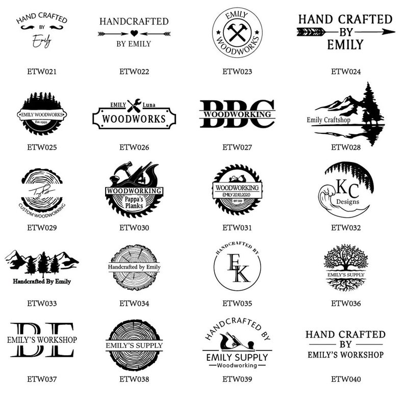 Custom Wood Workshop Logo Design, Handcrafted Branding Iron Stamp With ...