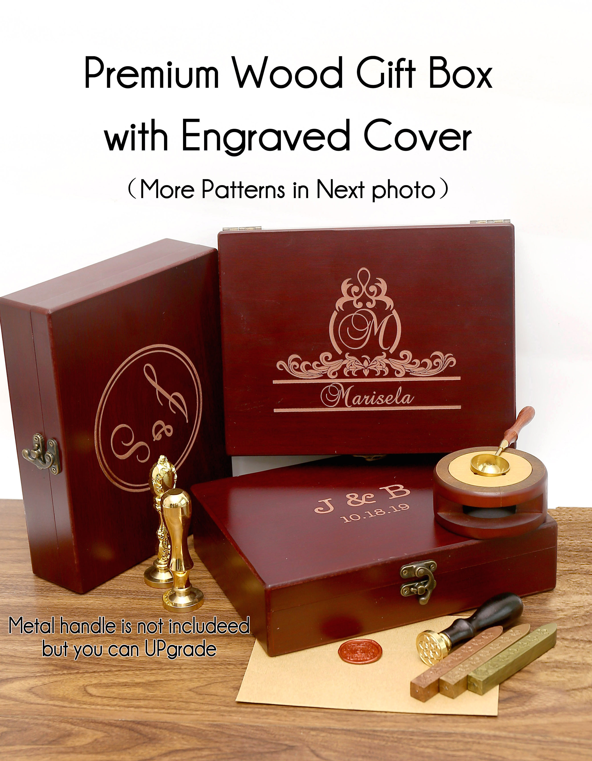 Custom Wax Seal Stamp Kit With Premium Wood Gift Box /christmas Wax ...