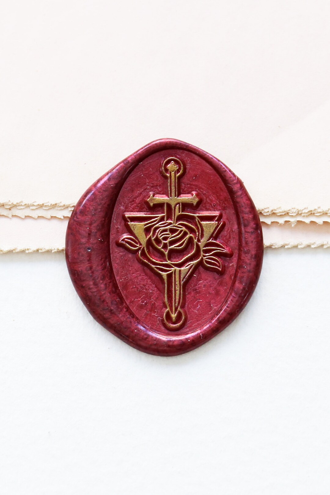 Rose Sword Wax Seal Stamp /oval Shape Wax Seal Stamp Kit /custom ...