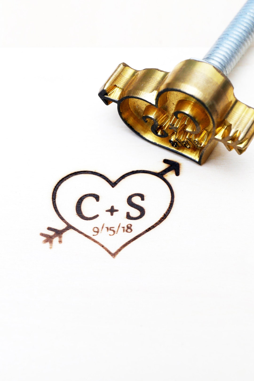 Custom Wood Branding Iron ,initials With Heart Wedding Branding Iron ...