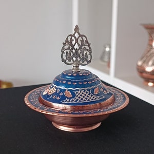 Turkish Tea Set Blue, Turkish Copper Tea Set, Copper Tea Pot Set ...