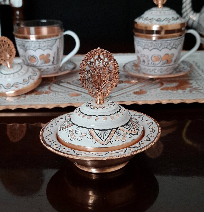 Turkish Tea Set Copper Tea Set Tea Pot Copper Tea Cups - Etsy