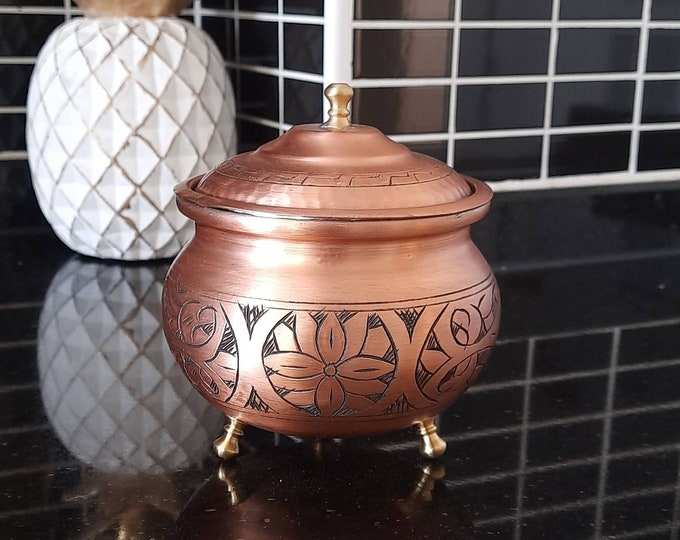 Copper Bowl With Lid, Candy Bowl, Valentines Day Gift, Anniversary ...