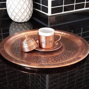 Turkish Copper Tray, Turkish Tray, Copper Serving Tray, Housewarming ...