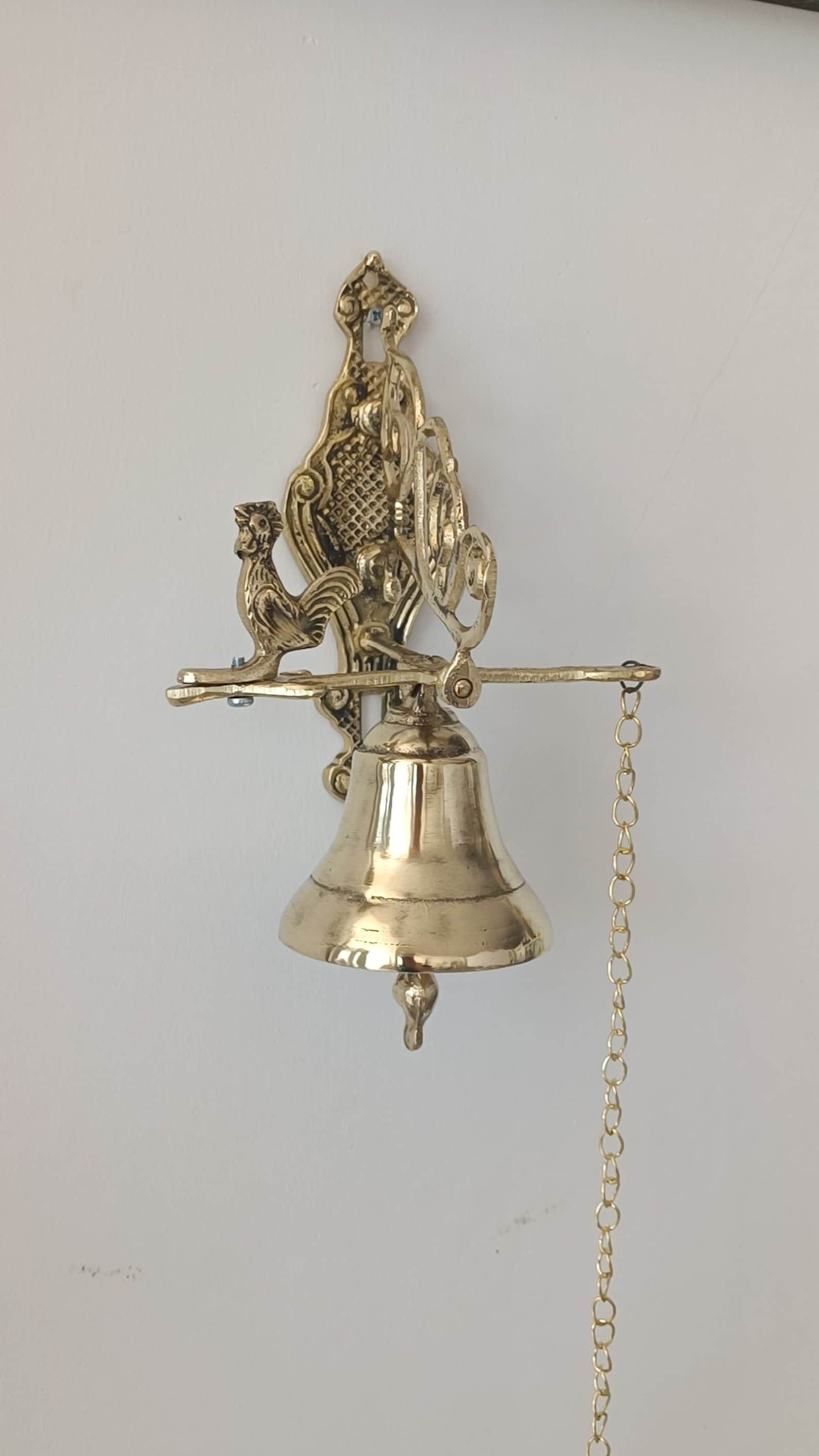 Brass Doorbell: Hanging Pull Bell, Wall Mounted Temple Bell - Etsy