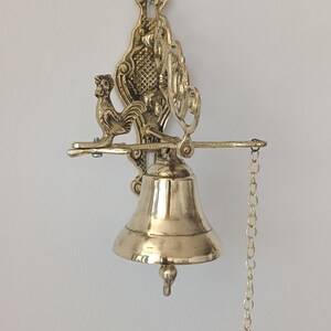 Brass Doorbell: Hanging Pull Bell, Wall Mounted Temple Bell - Etsy