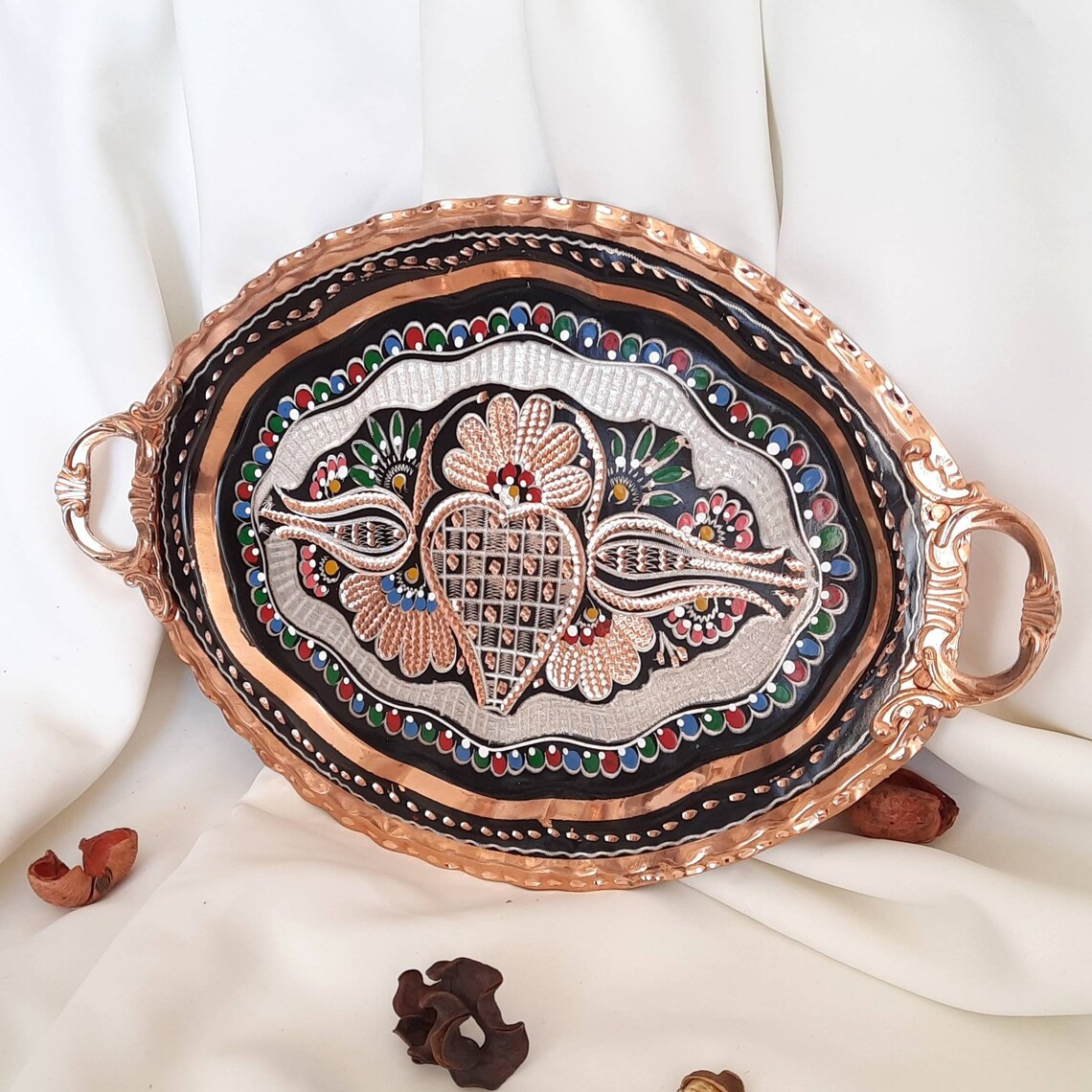 Copper Serving Tray Ornate Turkish Tray Decorative Copper - Etsy
