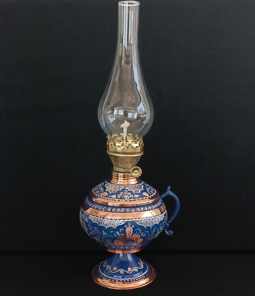 Copper Oil Lamp, Victorian Oil Lamp, Art Deco Oil Lamp, Luxury Home ...