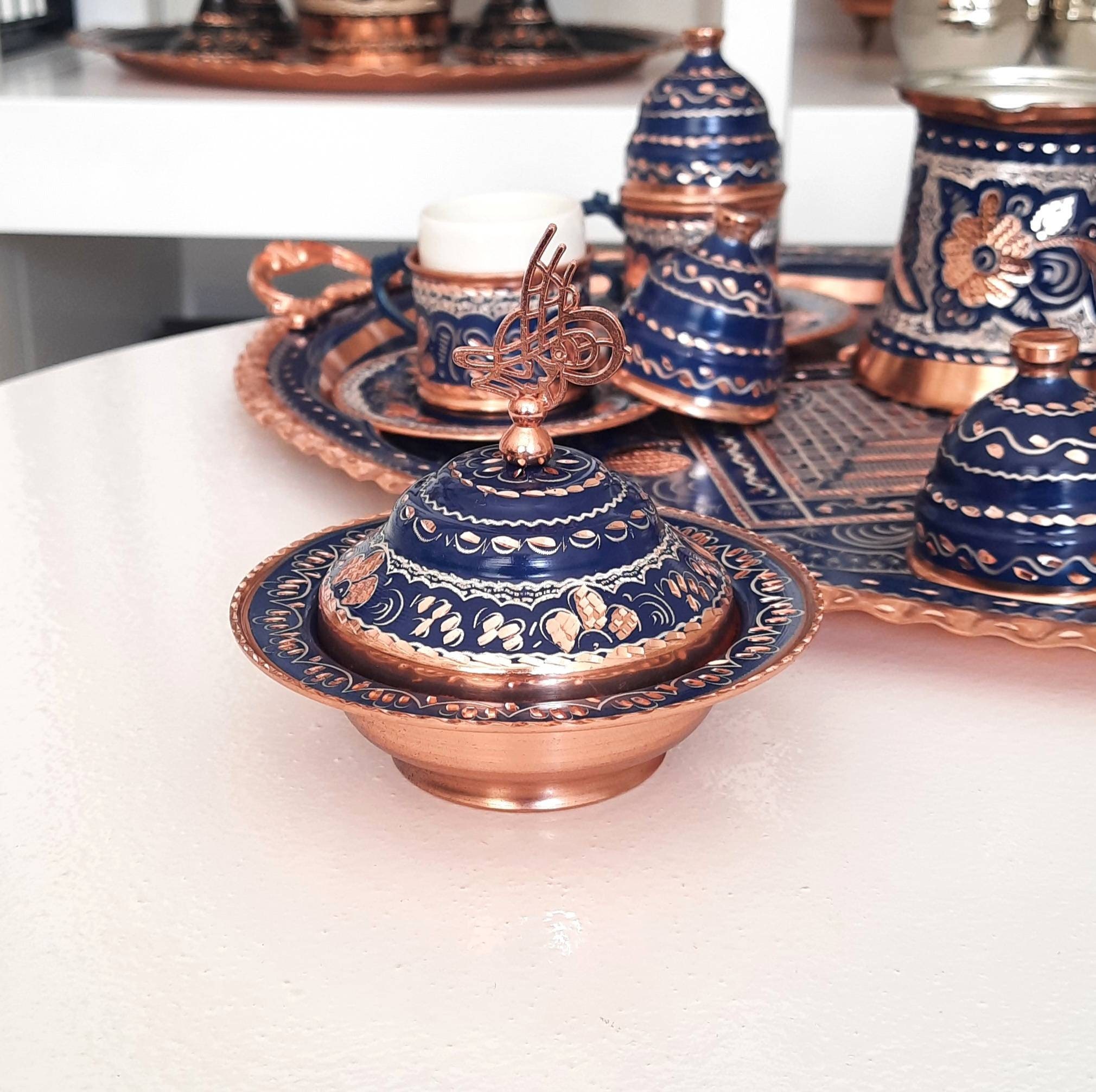 Turkish Coffee Set Turkish Tray Copper Tray Turkish Serving - Etsy