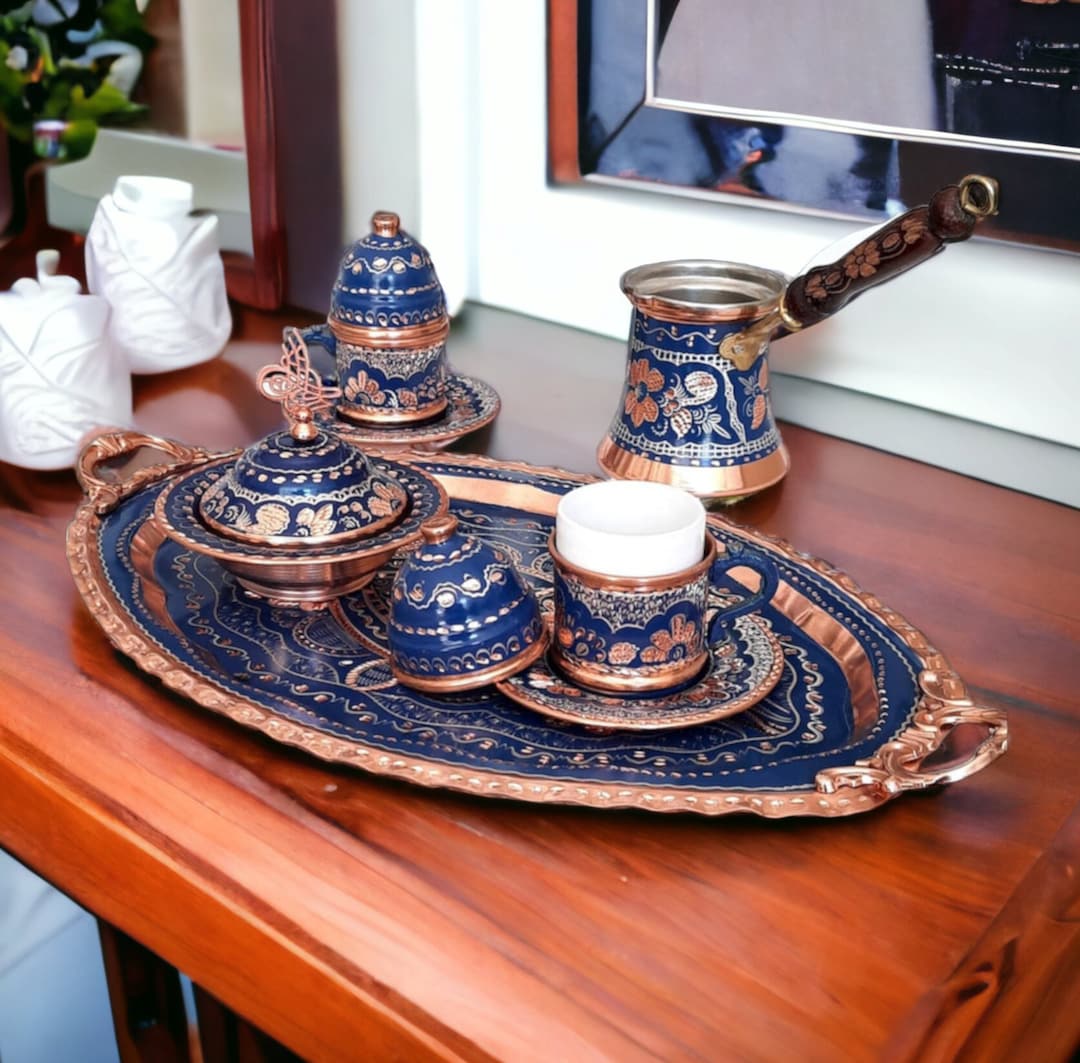 Turkish Copper Coffee Set, Turkish Coffee Set, Copper Gift Ideas ...