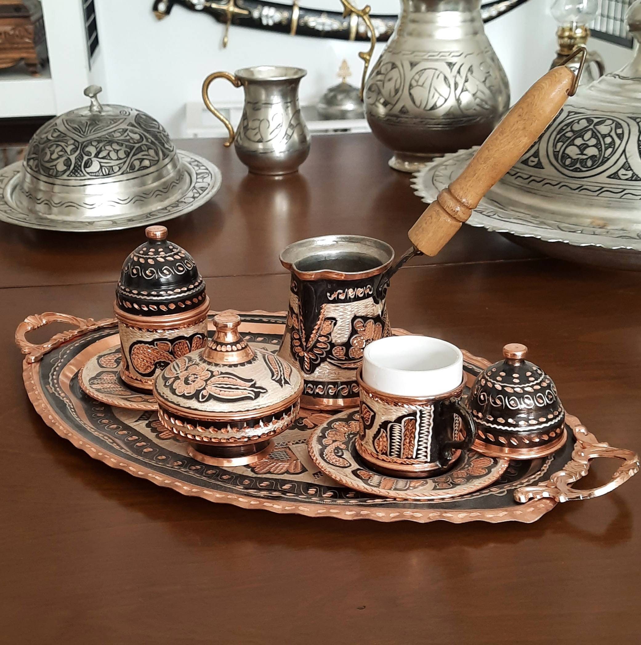 Turkish Coffee Set Copper Coffee Pot & Mug Turkish Copper - Etsy