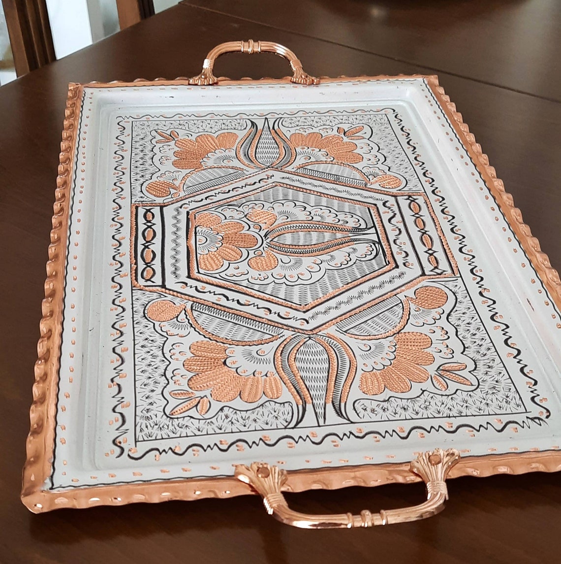 Turkish Tray Turkish Serving Tray Copper New Favors Copper - Etsy