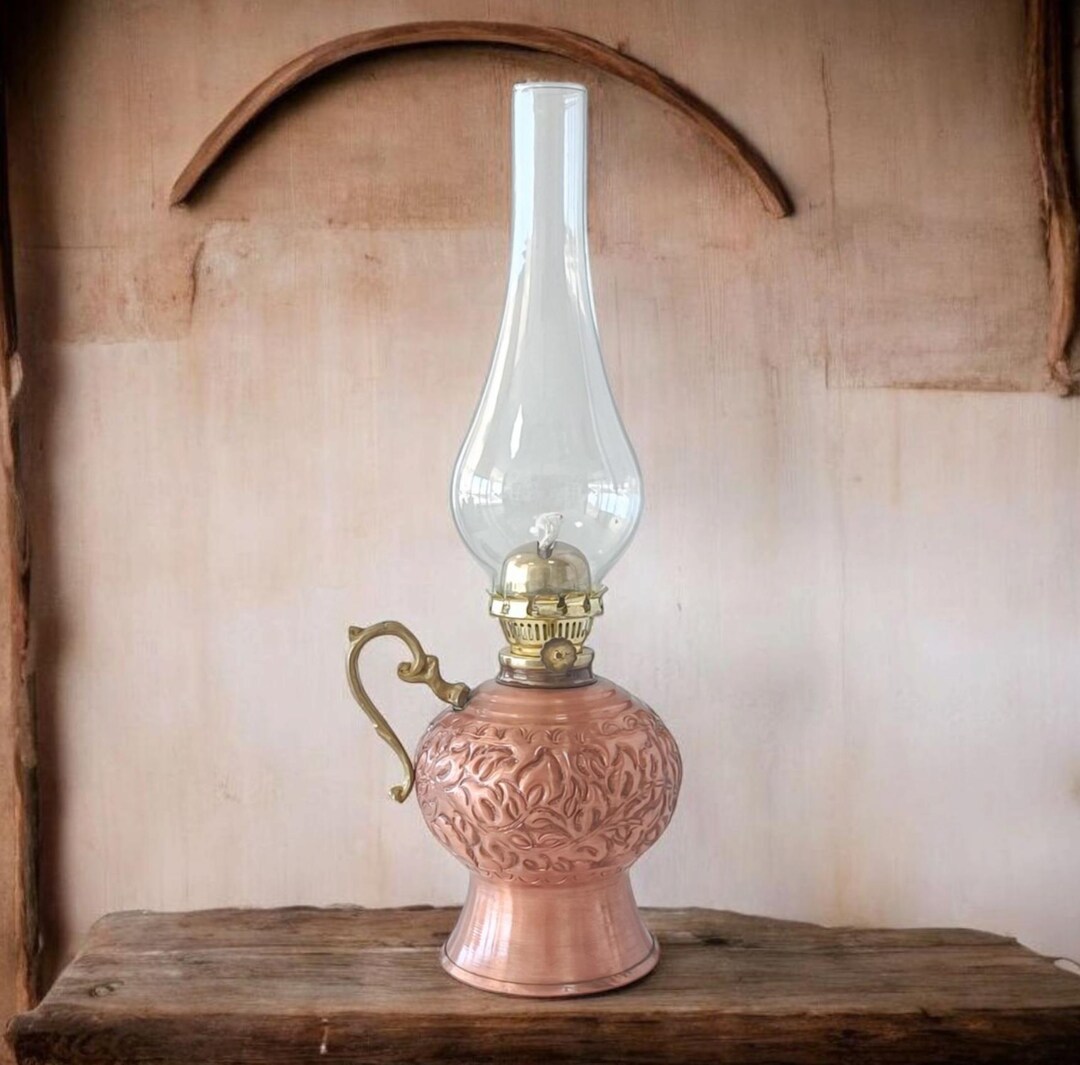 Copper Kerosene Lamp, Decorative Oil Lamp, Art Deco, Housewarming ...