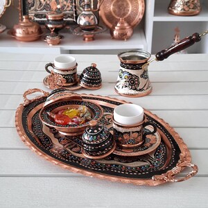Turkish Coffee Set, Turkish Copper Coffee Set, Turkish Coffee Cup Set ...