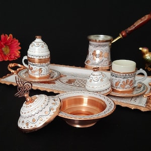 Turkish Coffee Set Copper, Arabic Coffee Set, Copper Coffee Set ...