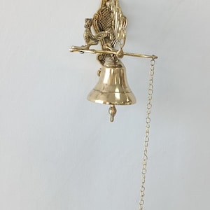 Brass Doorbell: Hanging Pull Bell, Wall Mounted Temple Bell - Etsy