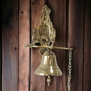 Brass Doorbell: Wall Mounted Pull Bell, 17-inch Height - Etsy