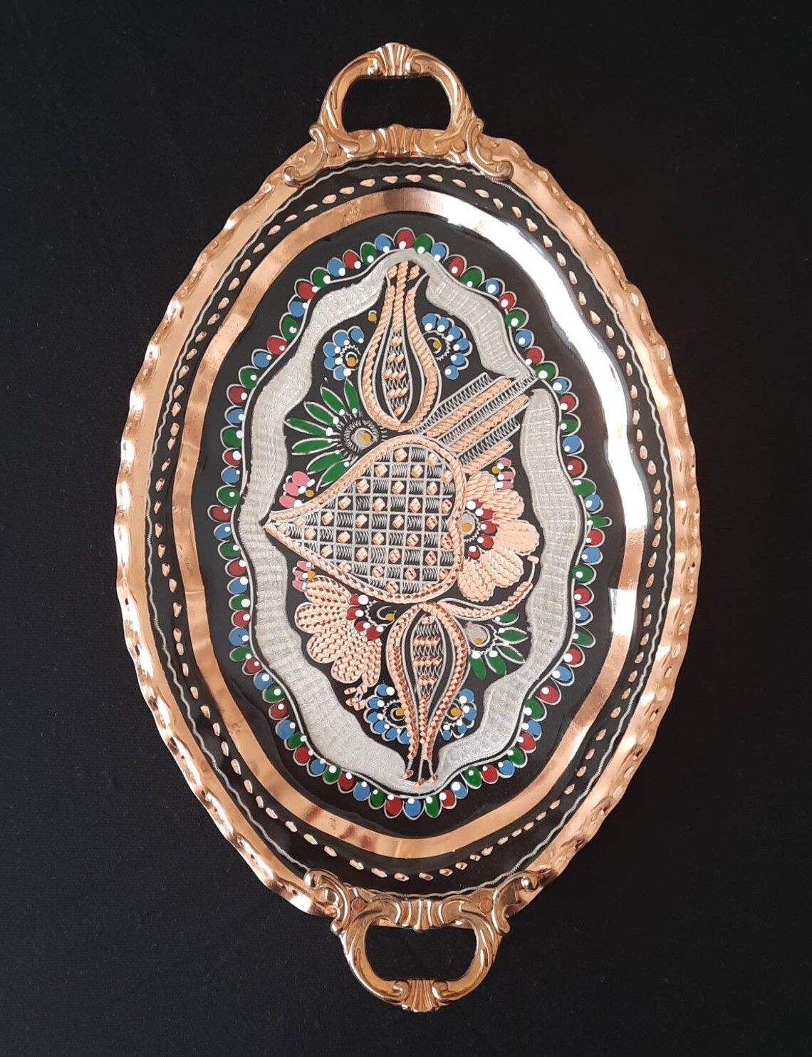 Copper Serving Tray Ornate Turkish Tray Decorative Copper - Etsy
