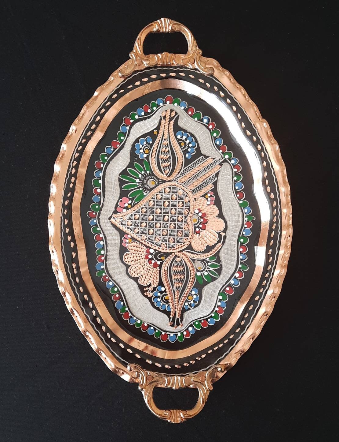 Copper Serving Tray Ornate Turkish Tray Decorative Copper - Etsy