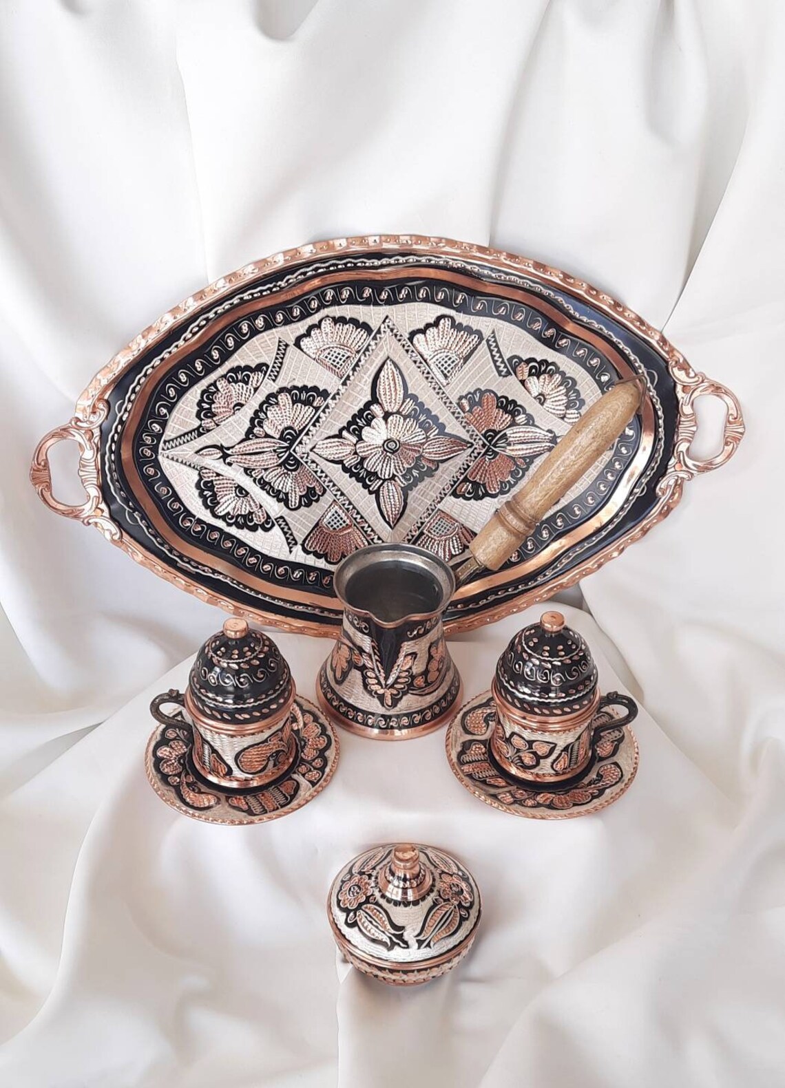 Turkish Coffee Set Copper Coffee Pot & Mug Handcrafted | Etsy