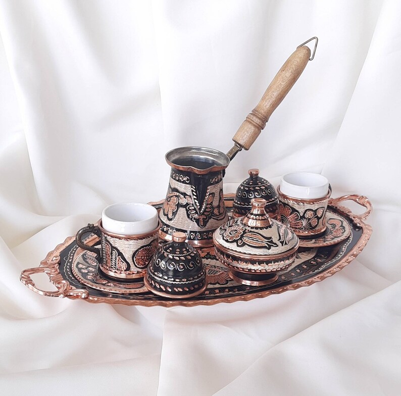 Turkish Coffee Set Copper Coffee Pot & Mug Turkish Copper - Etsy