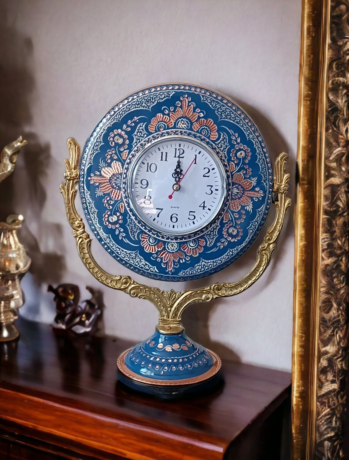 Table Clock, Decorative Copper Table Clock, Housewarming Gift ...
