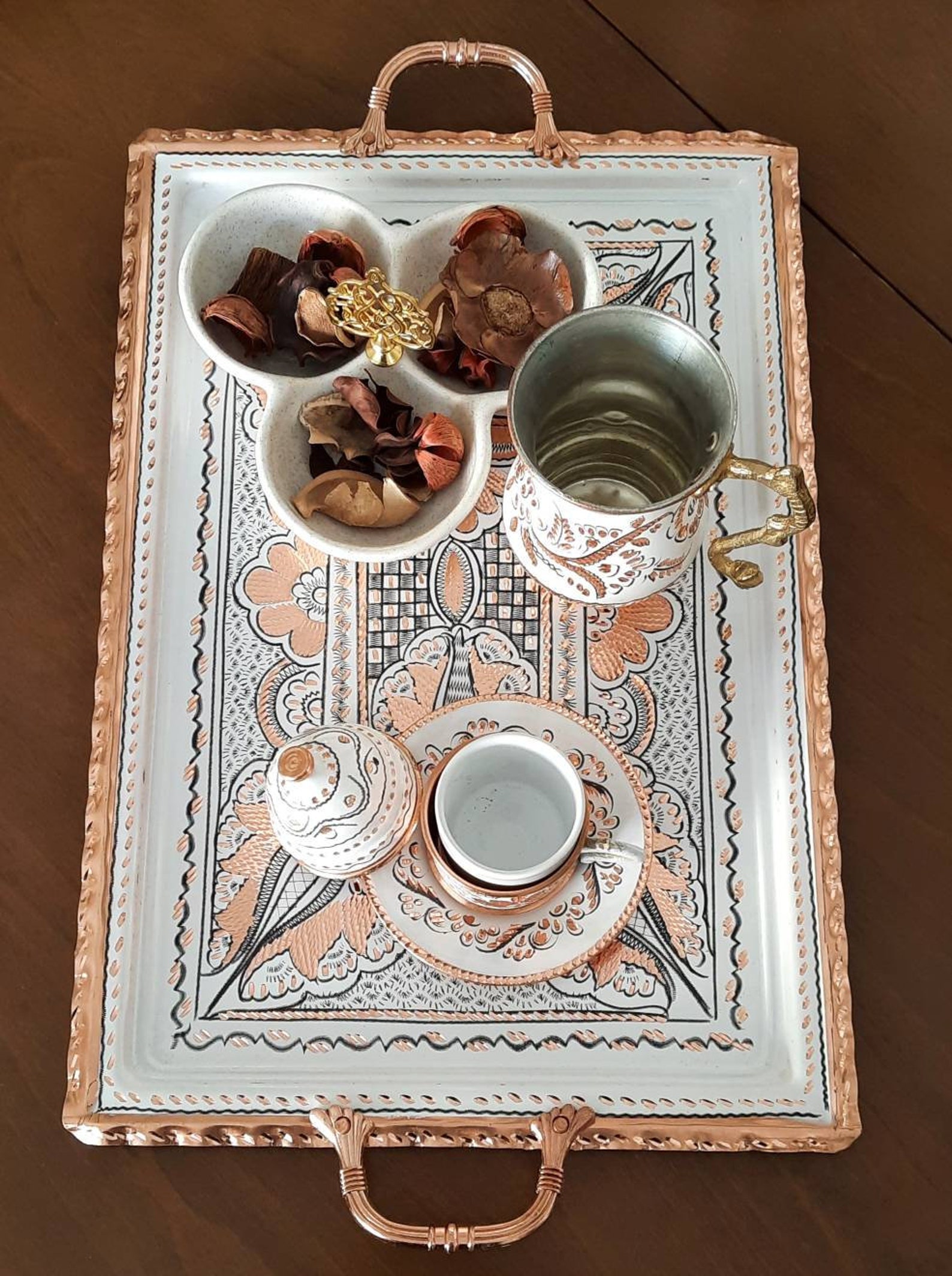 Turkish Tray Turkish Serving Tray Copper New Favors Copper - Etsy