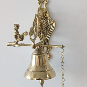 Brass Doorbell: Hanging Pull Bell, Wall Mounted Temple Bell - Etsy