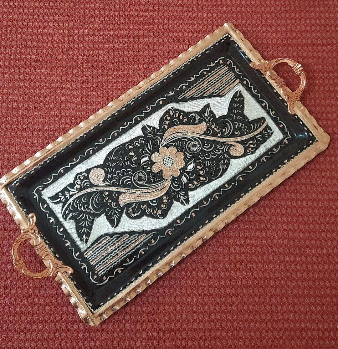 Copper Tray, Turkish Serving Tray, Turkish Coffee Tray, Unique Tray ...