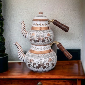 Turkish Tea Pot Set, Turkish Teapot, Copper Teapot Set, Unique Copper ...