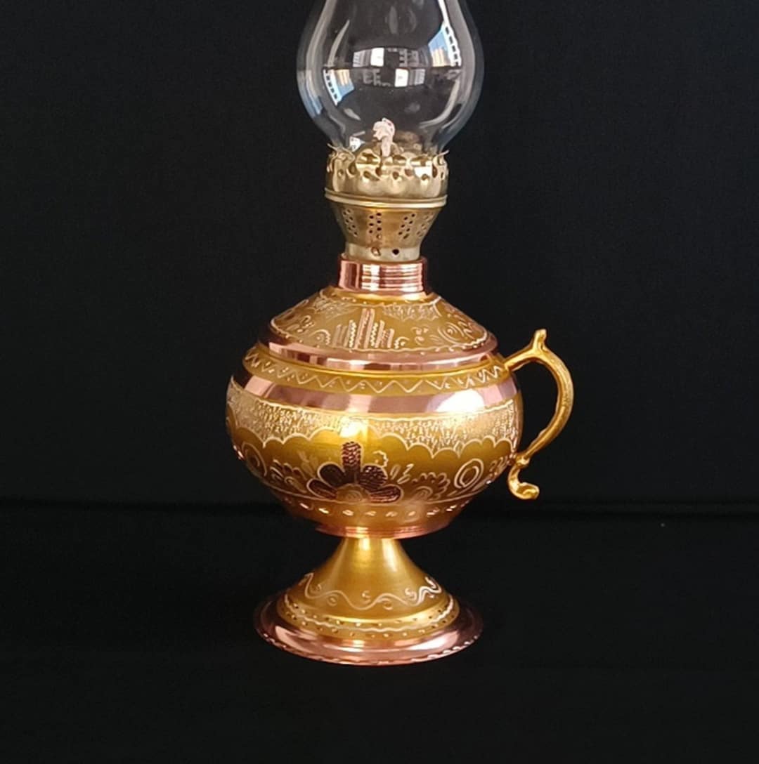 Copper Oil Lamp, Kerosene Lamp, Victorian Oil Lamp, Art Deco Oil Lamp ...