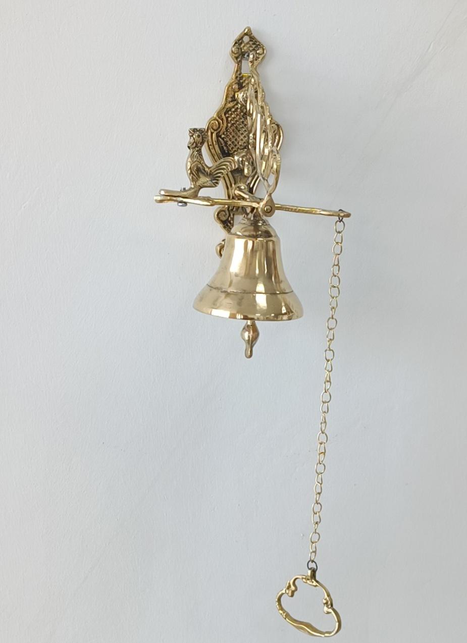 Brass Doorbell: Wall Mounted Pull Bell, 17-inch Height - Etsy