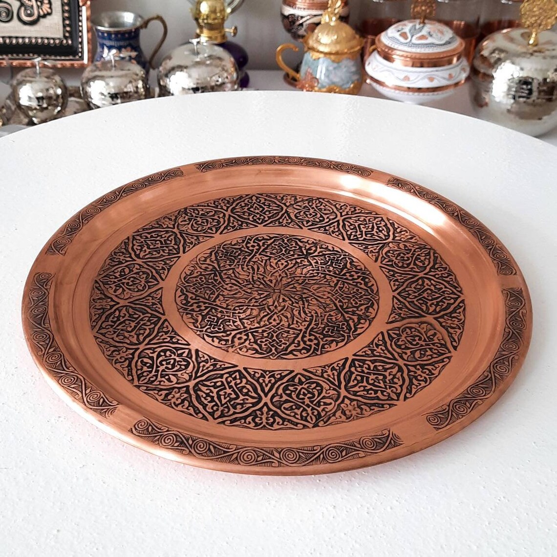 Turkish Copper Tray Turkish Tray Copper Serving Tray - Etsy