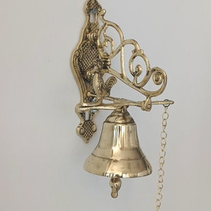 Brass Doorbell: Hanging Pull Bell, Wall Mounted Temple Bell - Etsy