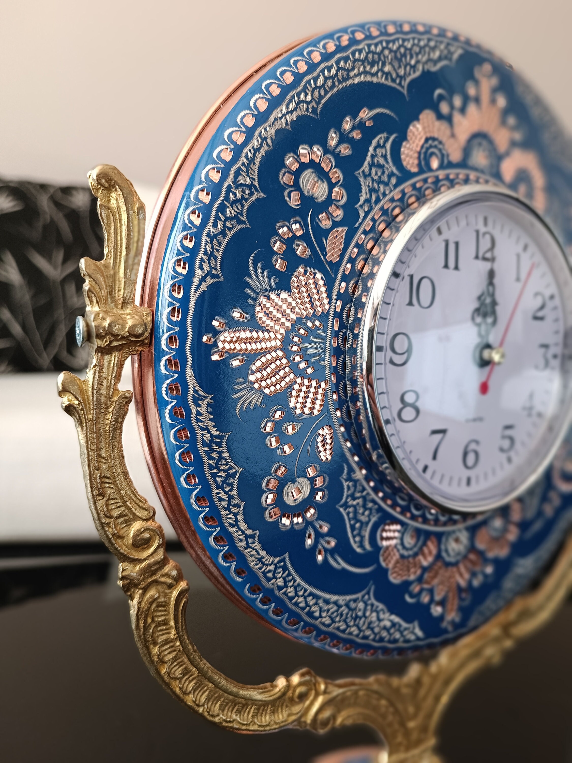 Table Clock, Decorative Copper Table Clock, Housewarming Gift ...