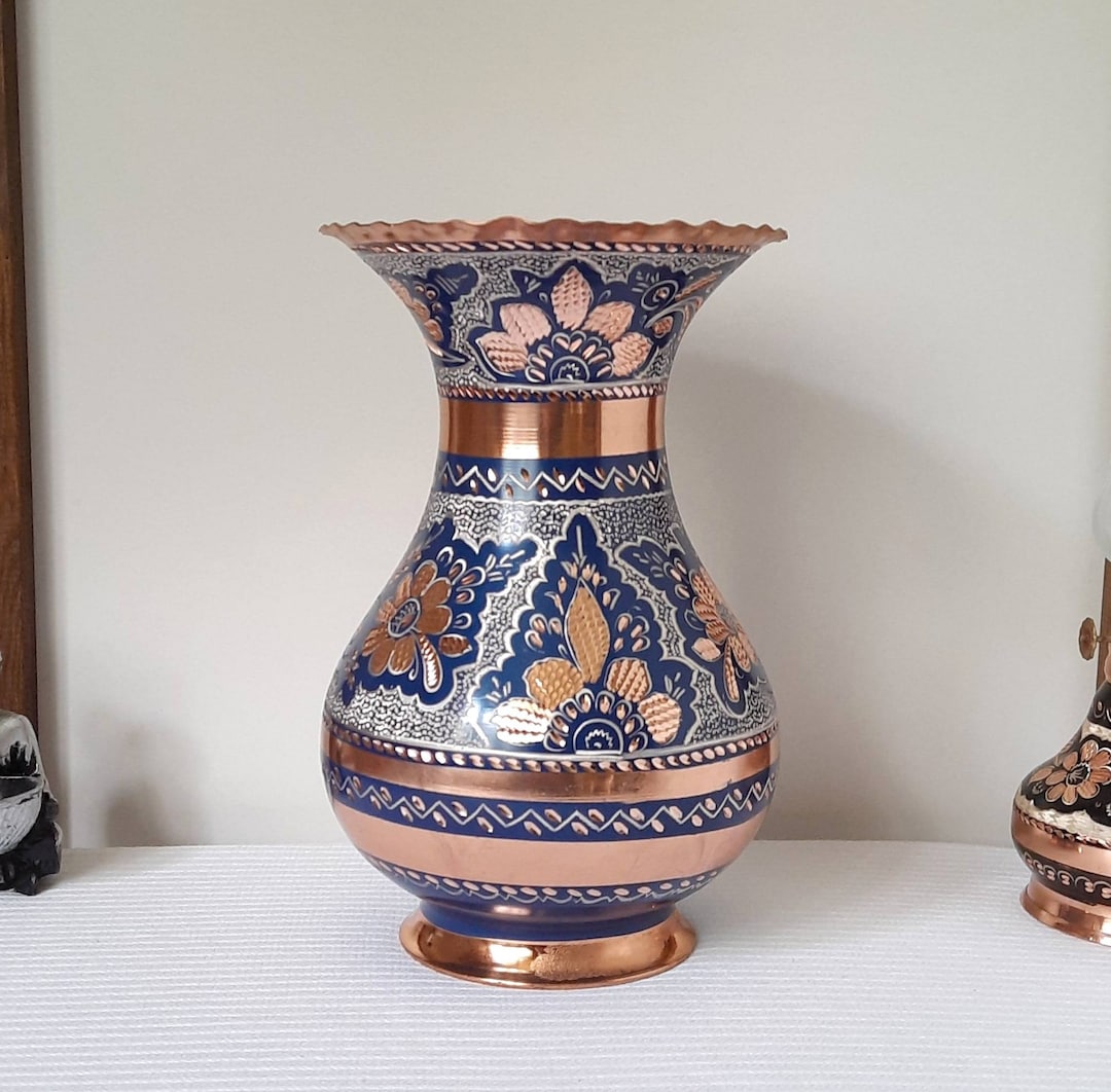 Copper Vase Vase for Flowers Rustic Copper Decor - Etsy