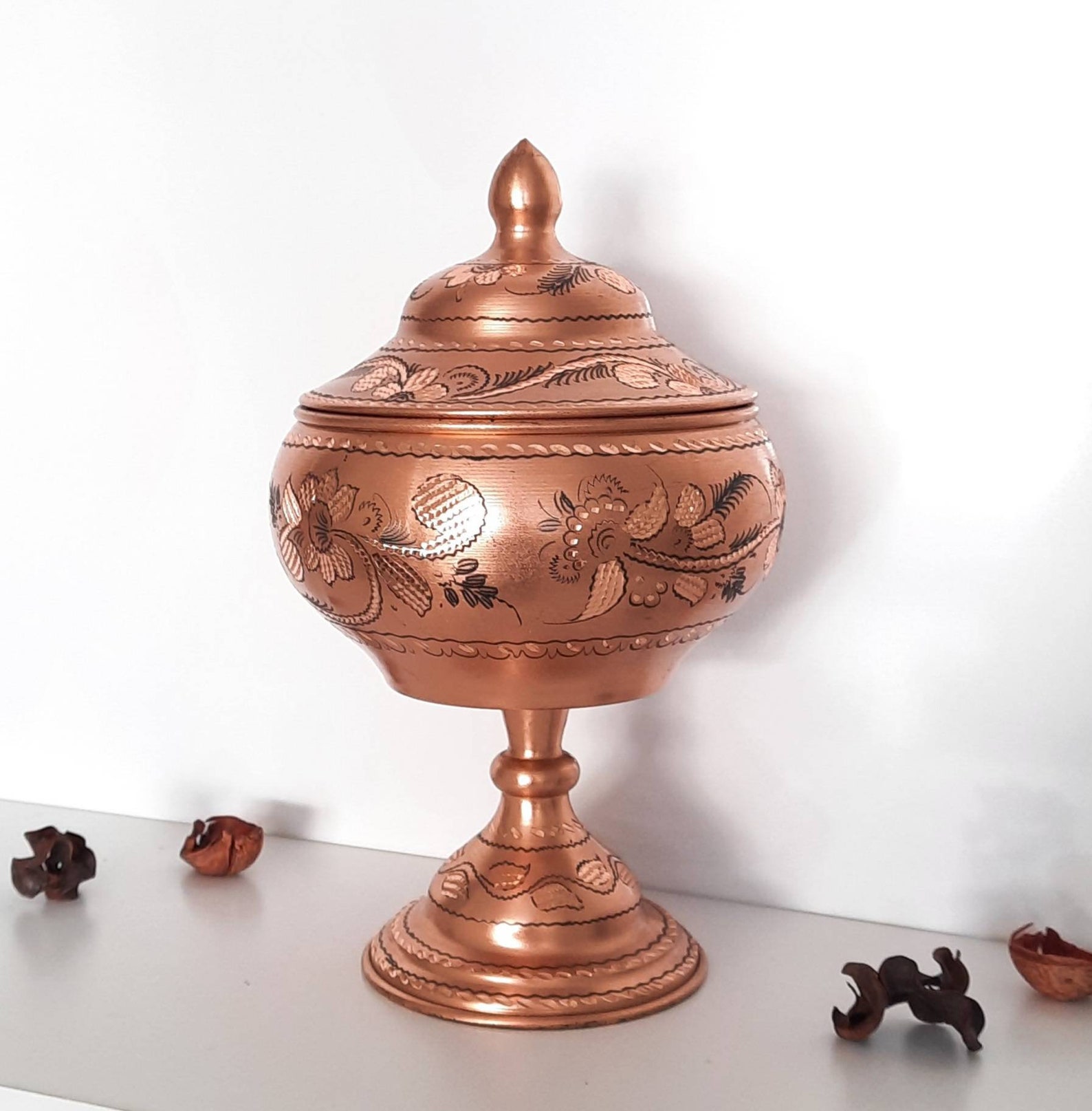 Footed Candy Bowl Copper Copper Bowl Home Gifts for Her - Etsy