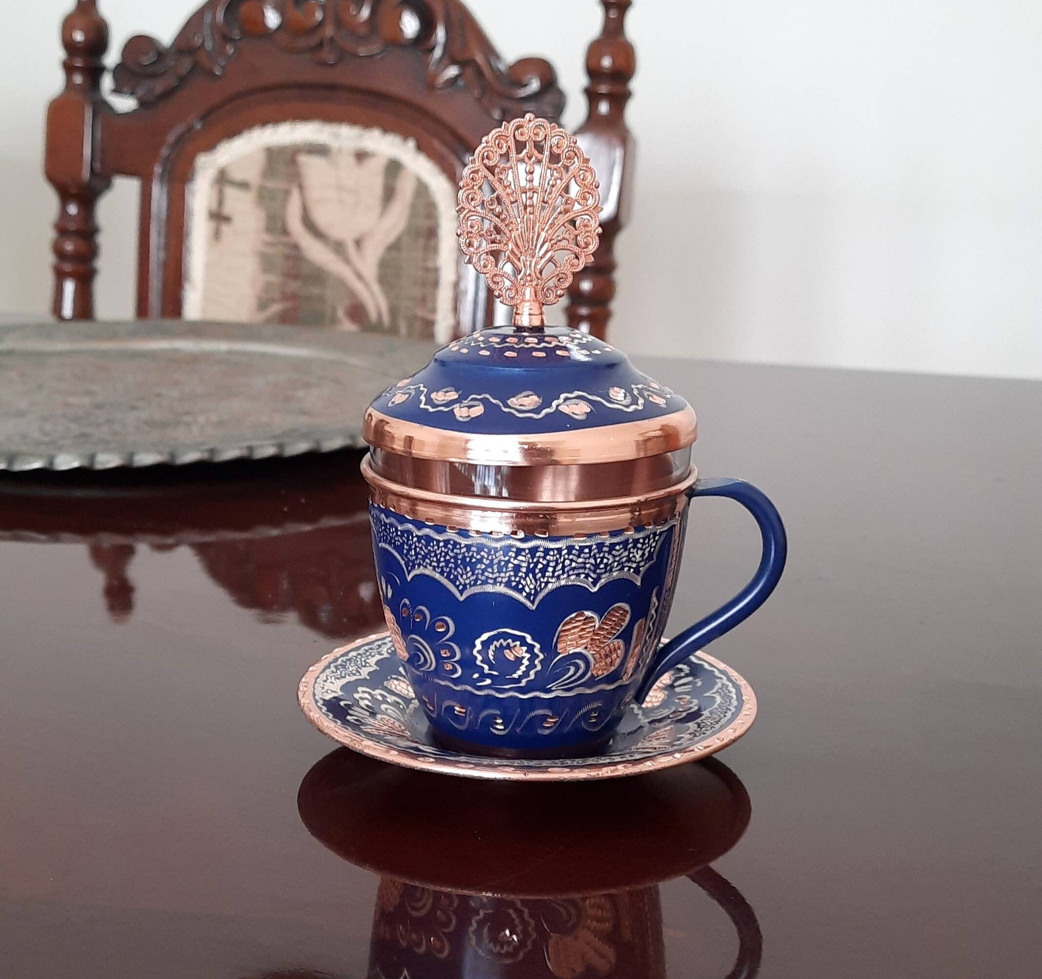 Copper Tea Cups, Coffee Cup, Cappuccino Cup, Cappucino Cup and Saucer ...