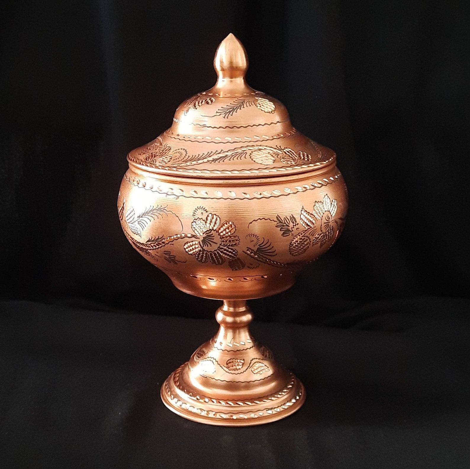 Footed Candy Bowl Copper Copper Bowl Home Gifts for Her - Etsy